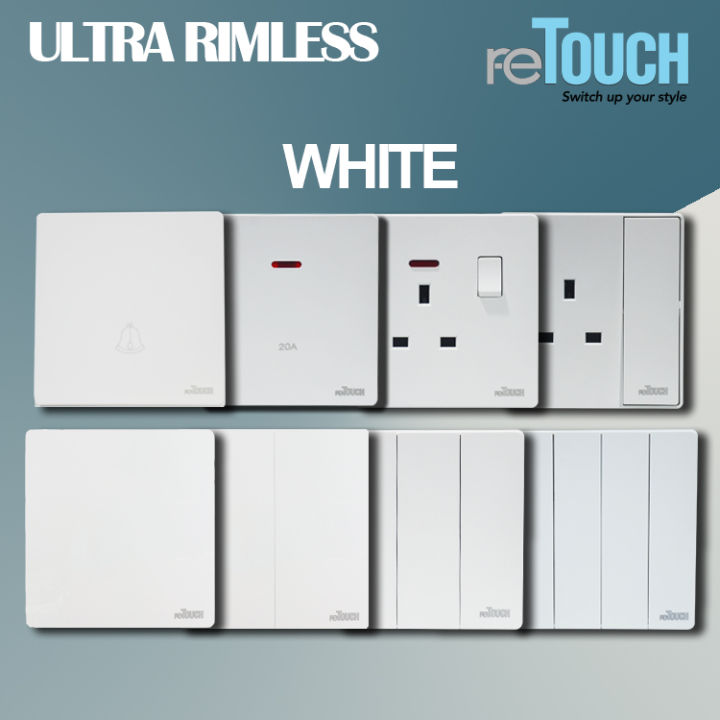 Retouch Ultra Rimless Socket & Switch 13A Flat Pin / Multi with Double ...