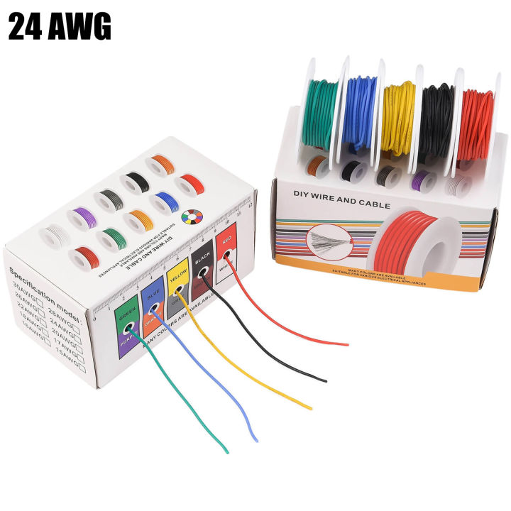 24 AWG Stranded Electrical Wire 24 Gauge Tinned Copper Wires Flexible ...