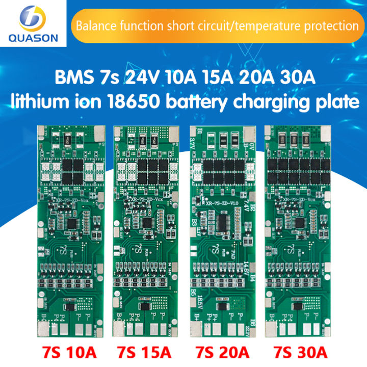 BMS 7S 24V 10A 15A 20A 30A Li-Ion 18650 Battery Charge Board With ...