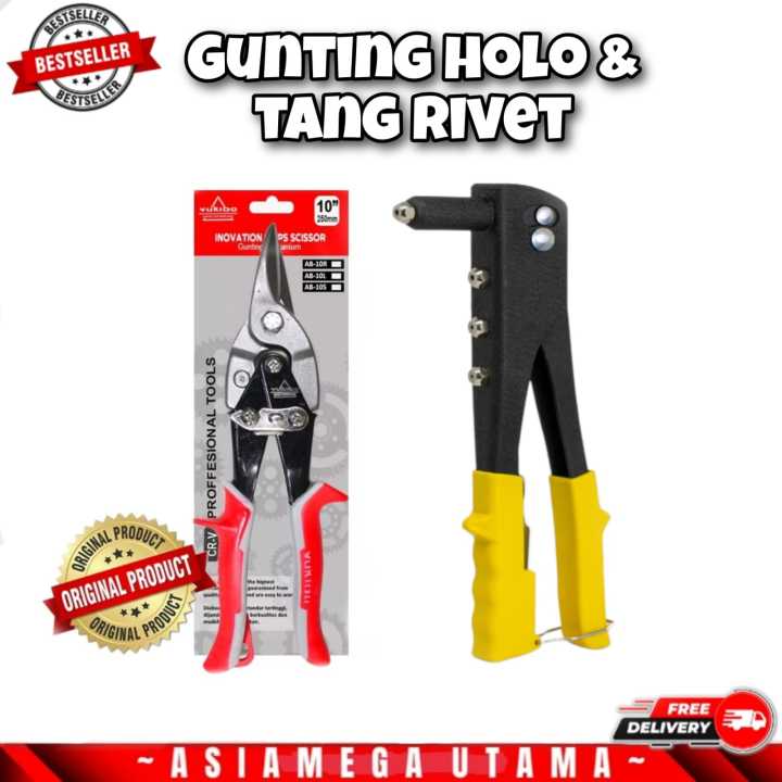 paket tang rivet dan gunting baja ringan holo-tang rivet-ripet baja ...