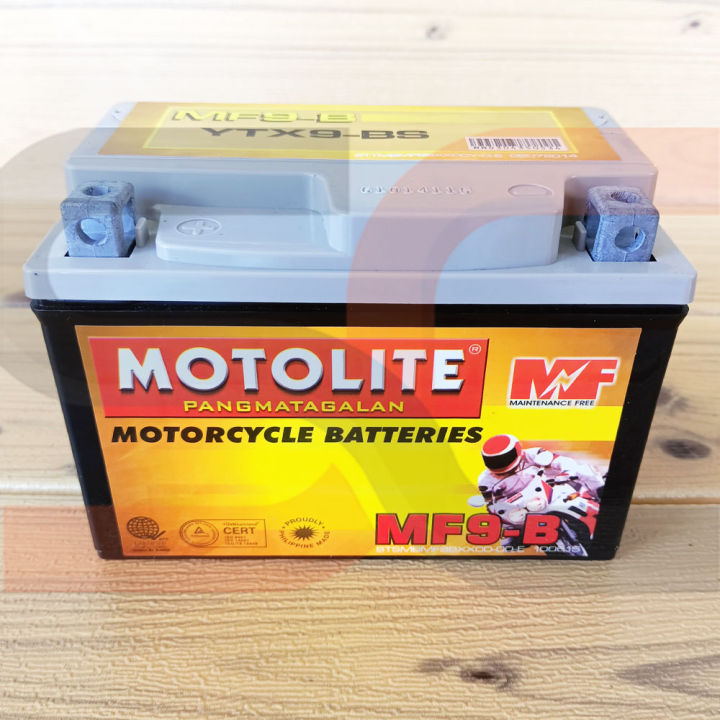 Motolite MF9-B Maintenance-Free Motorcycle Battery | YTX9-BS | Long ...