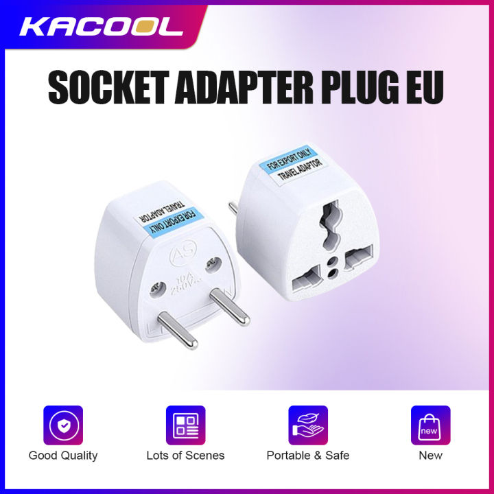 Popcorn 1pc 3 Pin Socket Adapter Plug Power White Travel Ac Adaptor ...