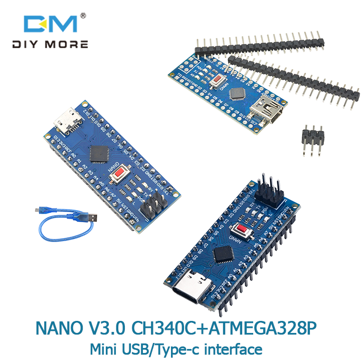 【100% Original】 Diymore Mini Usb/Type-c Ch340 Nano 3.0 Atmega328p ...