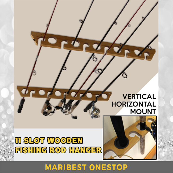 11 SLOT FISHING ROD HANGER FISHING POLE HOLDER WALL MOUNTED MODULAR ...