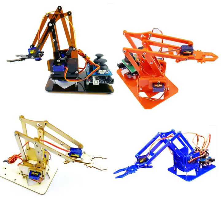 SG90 4 DOF Unassembly Acrylic Mechanical Arm Robot Manipulator Claw For ...