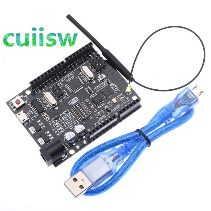 UNO R3 + WiFi ATmega328P + ESP8266 (หน่วยความจํา 32Mb) USB-TTL CH340G สําหรับ Arduino Uno ...