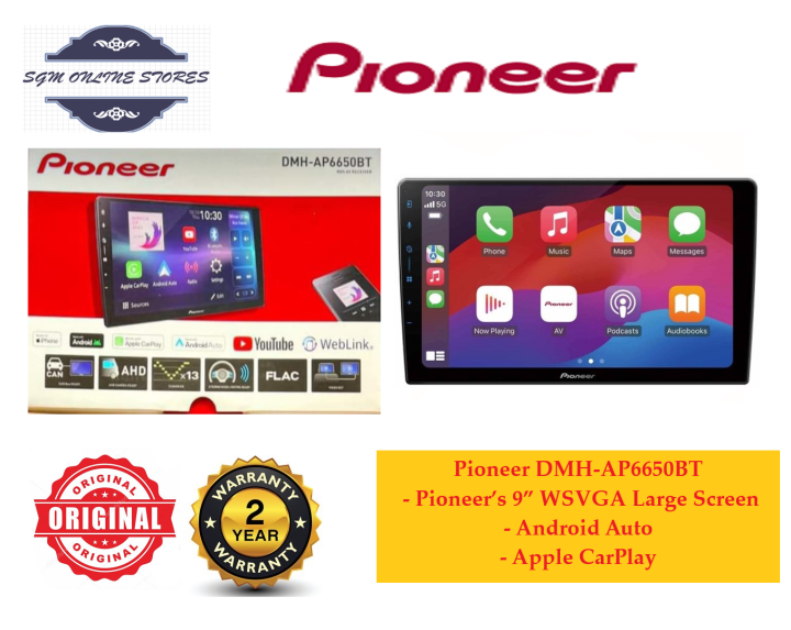 Pioneer DMH-AP6650BT 9inch Large Screen with Wireless Android Auto ...
