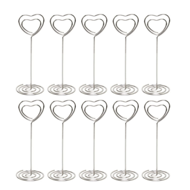 10 Pack Place Card Holders Heart Shape Table Number Stands Table Number ...