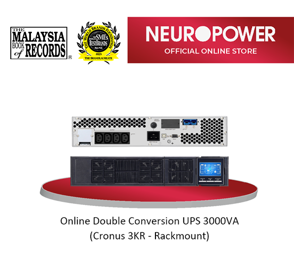 NEUROPOWER UPS [3KVA] CRONUS 3KR RACKMOUNT UPS (3000VA / 2400W) ONLINE ...