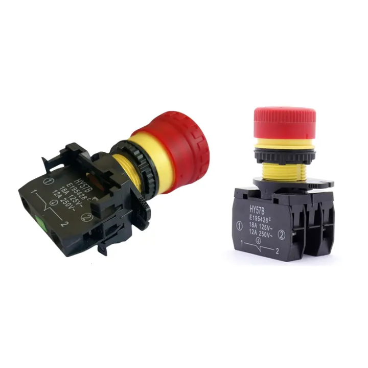 HY57B Emergency Stop Push Button Switches Round Industrial Pushbutton ...