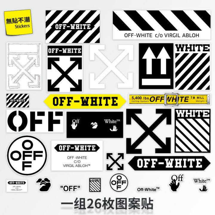 [stickers] 26 pieces/set off-white trend brand notebook computer ...