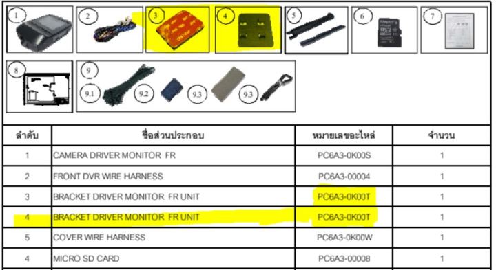 (ของแท้) PC6A3-0K00T กาวสองหน้า ตัวยึดฐานกล้องบันทึกภาพด้านหน้า อุปกรณ์ ...