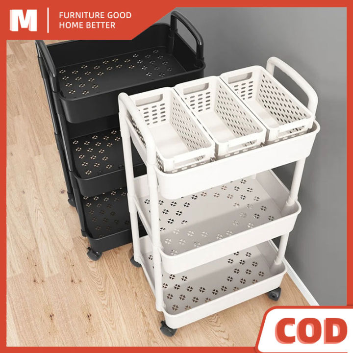 4 Tier Large Moving Rack Kitchen Storage Shelf Trolley Cart Organizer ...