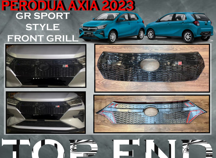 PERODUA AXIA 2023 FRONT GRILL MESH DESIGN GR SPORT LOGO MATERIAL ABS ...
