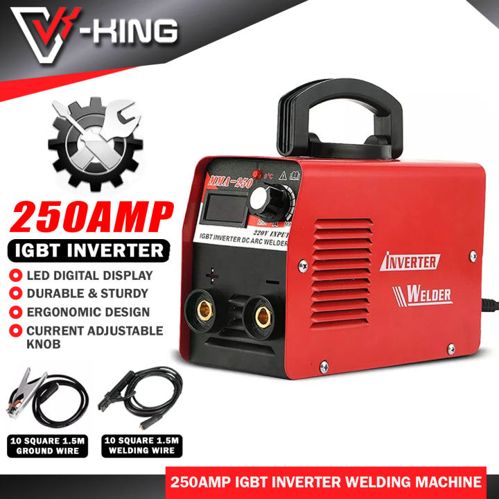 V-KING 250AMP Portable Inverter Welding Machine IGBT 220V Heavy Duty ...