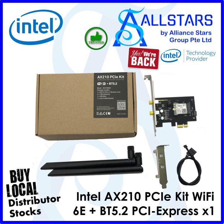 (ALLSTARS : We are Back) Intel AX210 PCIe Kit WiFi 6E + BT5.2 PCI ...