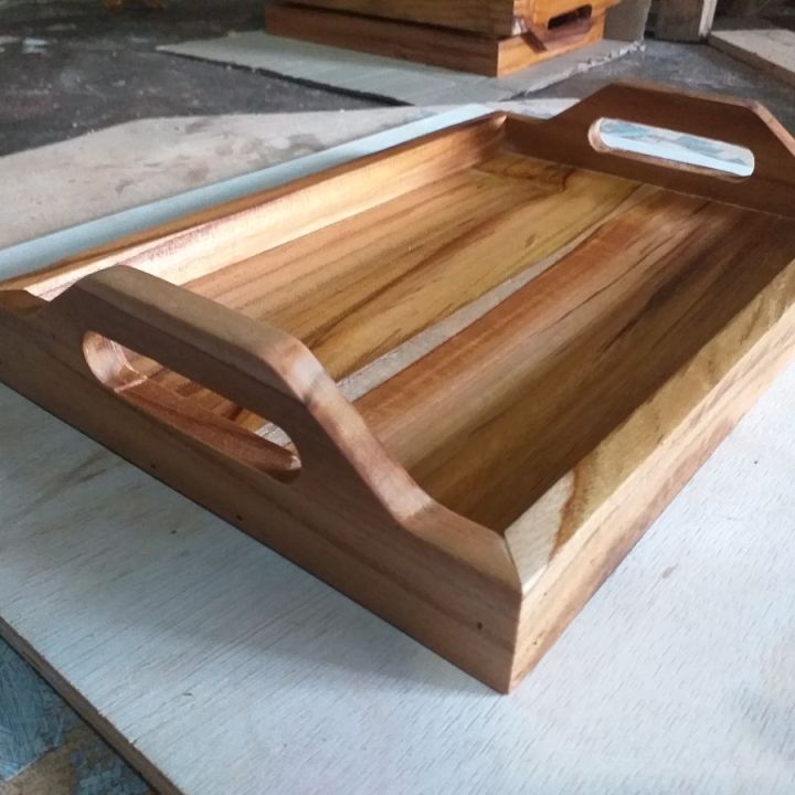 WOODEN TRAY / BAKI NAMPAN KAYU MINIMALIS TRAY KAYU KOTAK KAYU baki tray ...
