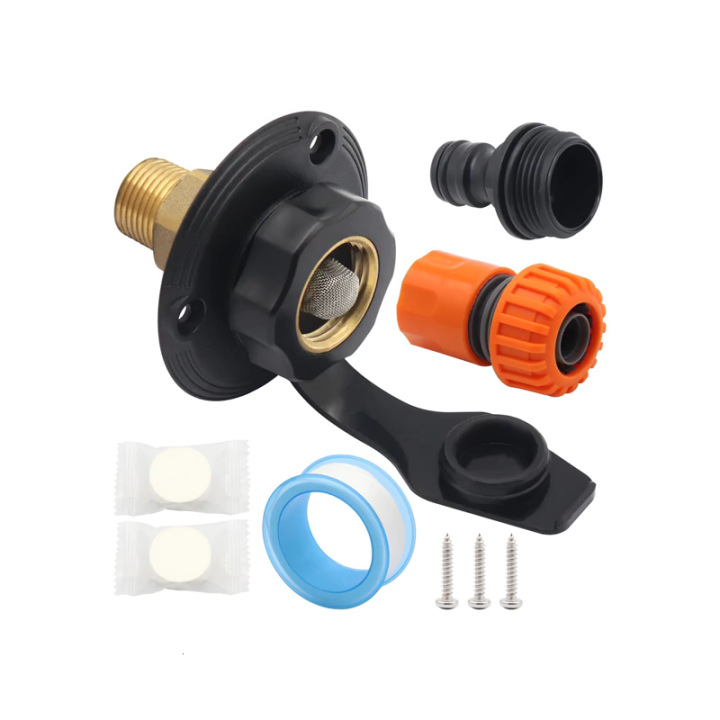 Anti Backflow RVs Water Inlet Assembly With Lead Free Brass Core Water ...