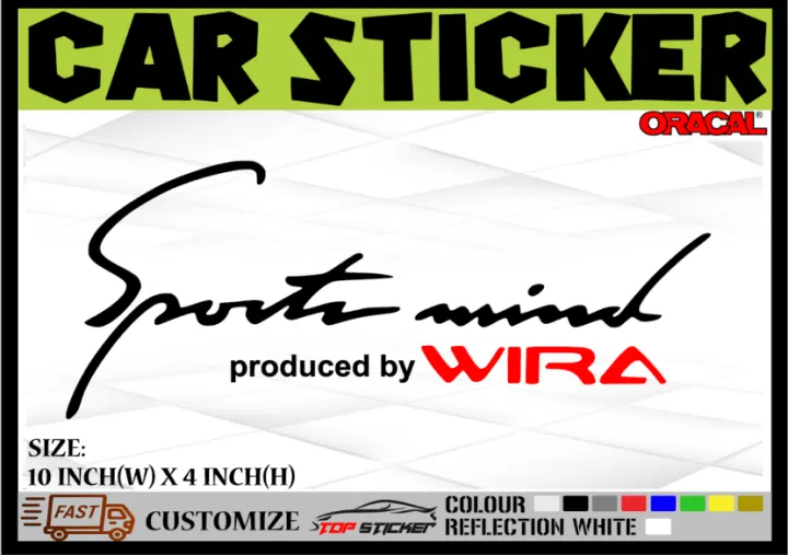 Sports Mind Produced By Wira Car Sticker Proton Wira Aeroback | Lazada