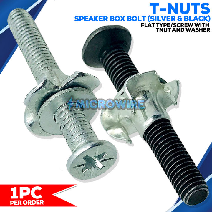 T-NUTS TNuts TNUT Flat Type Speaker Box Bolt W/ T Nut and Washer Screw ...
