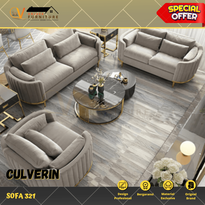 Vanjava CULVERIN Sofa Set 321 Minimalis modern | Sofa Set 321 | Sofa ...