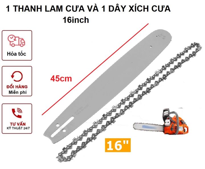 Bộ đầy đủ Lam dẫn xích và dây xích cưa 12 inch 16 inch 22 inch cho máy ...