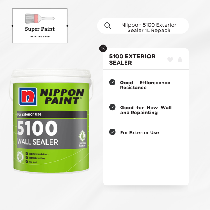 Nippon 5100 Sealer Exterior Wall | Undercoat Nippon | 1L Repacking ...