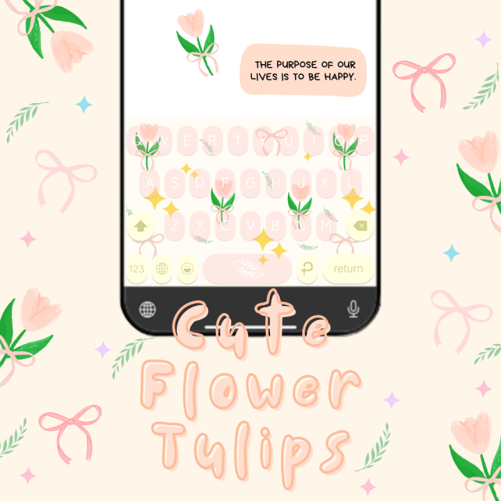 Cute Flower Tulips Keyboard Theme⎮(E-Voucher) for Pastel Keyboard App ...