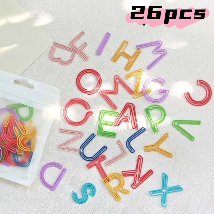 HEAVEN 26pcs Binder Clips Alphabet Paper Clips Bookmark Hollow Paper ...