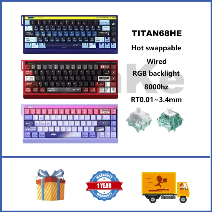 Titan Nation TITAN68HE Wired Magnetic Keyboard 65% Hot swappable RGB ...