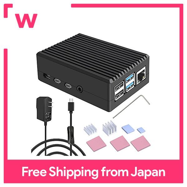 GeeekPi Raspberry Pi 4 aluminum case Raspberry Pi 4 Model B case with passive cooling 5V 3A USB ...