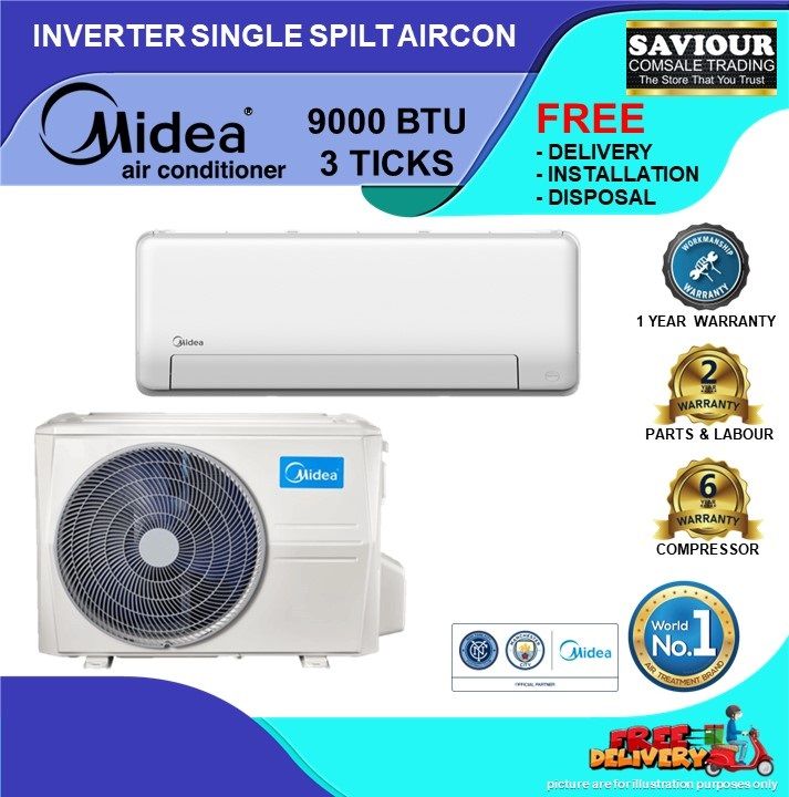 Midea System 1 XtremeSave Inverter Single Split Aircon - FREE ...