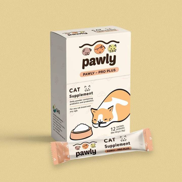 ผงโรยอาหารโปรไบโอติกสำหรับแมว Pawly Pro Plus | Lazada.co.th