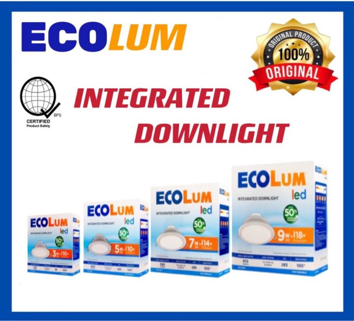 ECOLUM LED INTEGRATED DOWNLIGHT 3W" 5W" 7W" 9W" 12W" DAYLIGHT | Lazada PH