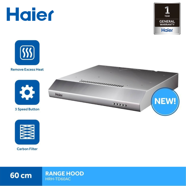 Haier 60cm Range Hood Stainless Steel (HRH-TD60AC) | Lazada PH
