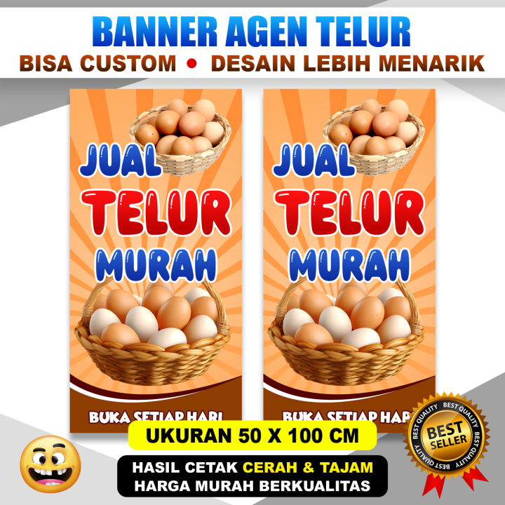 BANNER SPANDUK AGEN JUAL TELUR PAKET 2 BANNER TERMURAH | Lazada Indonesia