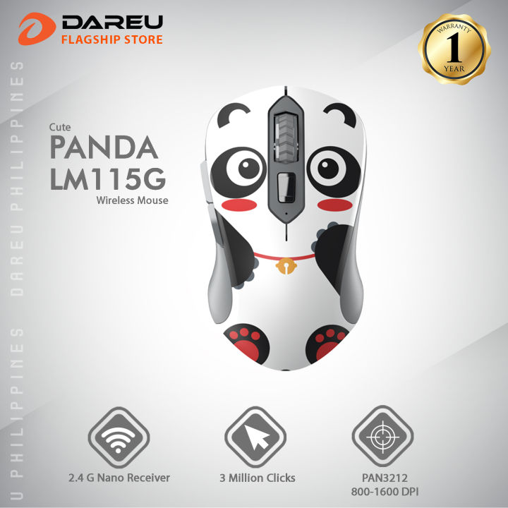 Dareu LM115G Panda Wireless Mouse/ Wireless 2.4GHz Nano Receiver ...