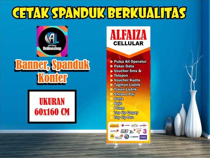 Spanduk, Banner Berdiri, konter pulsa | Lazada Indonesia