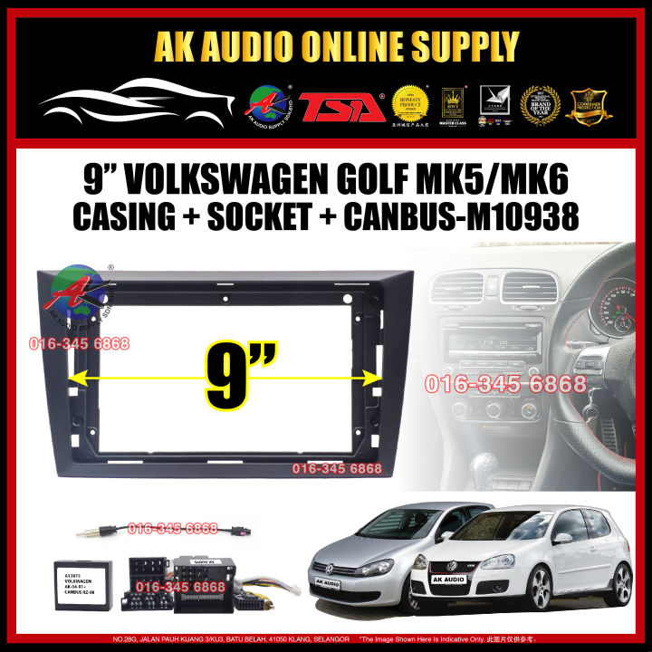 Volkswagen VW Golf MK5 / MK6 Android 9" inch Casing + Socket With ...