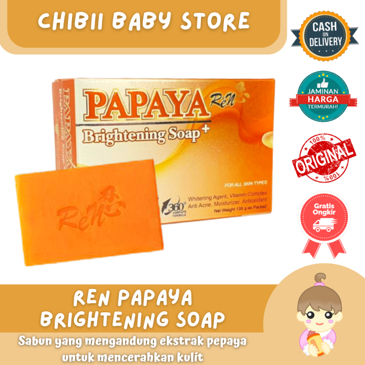 REN PAPAYA BRIGHTENING SOAP RDL SABUN PEPAYA SKINCARE SABUN MUKA ...