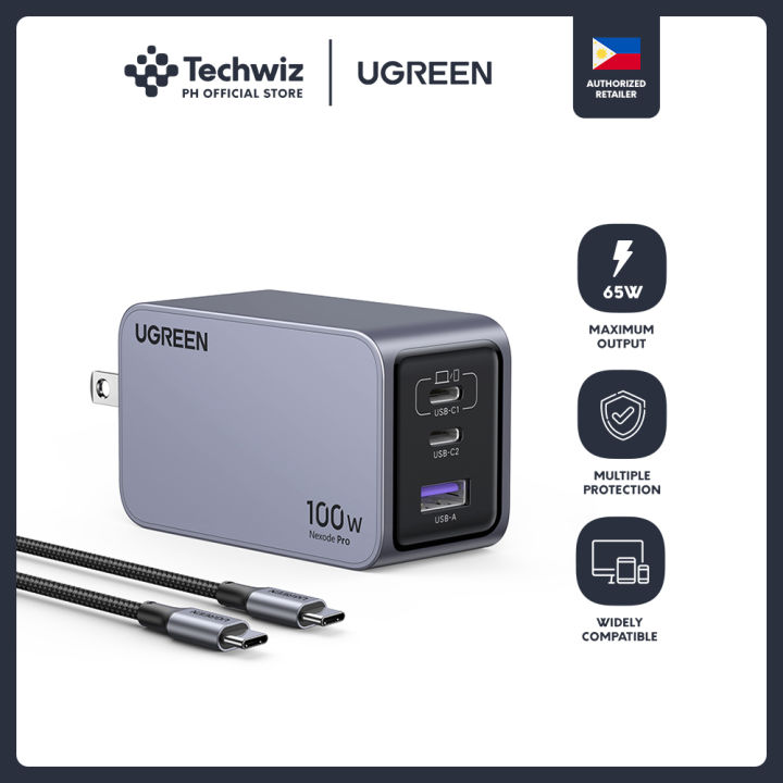 [Techwiz] UGREEN Nexode Pro 100W 3-Port GaN Fast Charger Set - PH | Lazada PH
