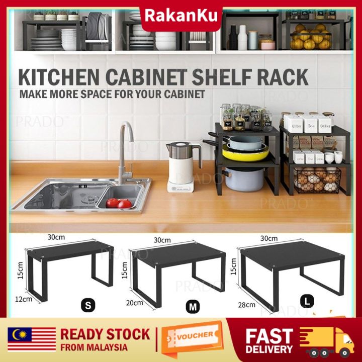 RakanKu Malaysia Kitchen Cabinet Shelf Insert Unit Rak Dapur Desktop ...