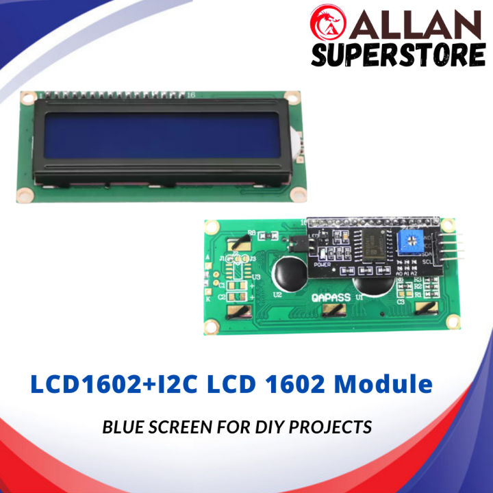 Allan LCD Module Plate 1602+I2C LCD 1602 module Blue Screen IIC/I2C for ... Allan LCD Module Plate 1602+I2C LCD 1602 module Blue Screen IIC/I2C for ...