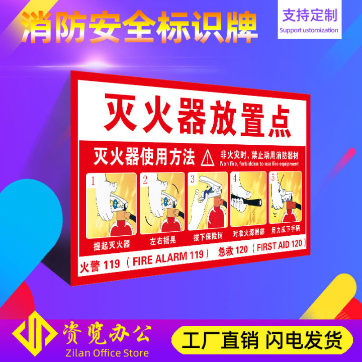 Fire extinguisher placement point D85 fire identification full set of ...