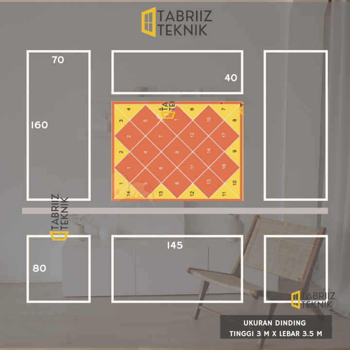 Paket Murah Wall Molding Dinding Ukuran Tinggi 3 m x Lebar 3.5 Meter ...