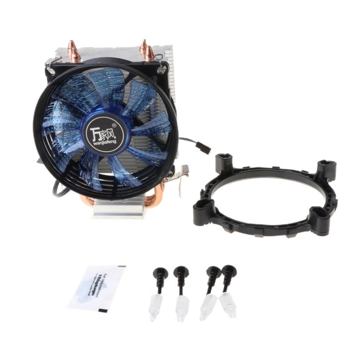 CPU Cooler Master 2 Pure Copper Heat-pipes Fan with Blue Light Cooling ...