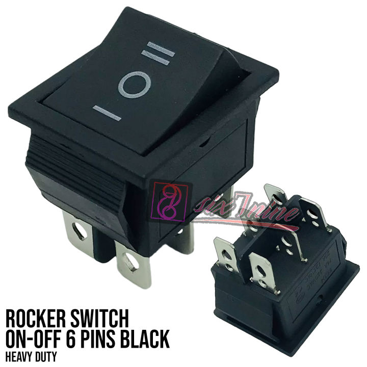 Rocker Switch ON-OFF DPDT 6 Pins Heavy Duty Black | Lazada PH