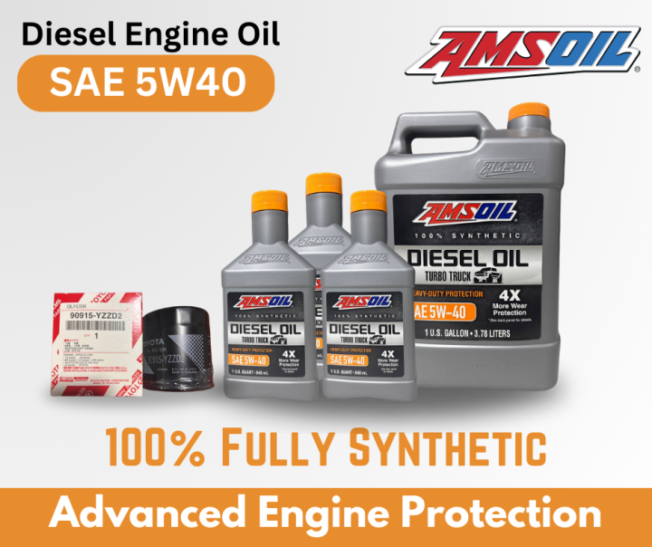 Amsoil Fully Synthetic Diesel Engine 5w40 Change Oil Package 7L for ...