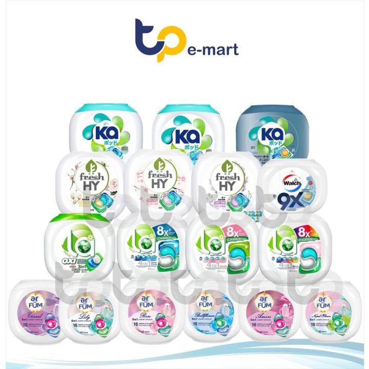 WALCH Fresh HY 4 In 1 Laundry Capsules/ 9X Antiseptic / LA 4 In 1 ...