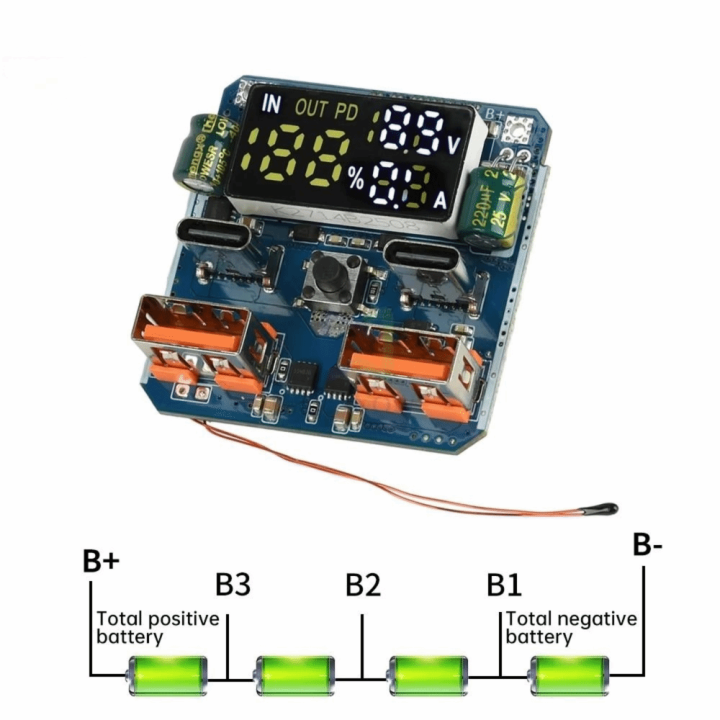 LEZI017 20V 5A Output PD 100W Fast Charging Module Lithium Battery ...